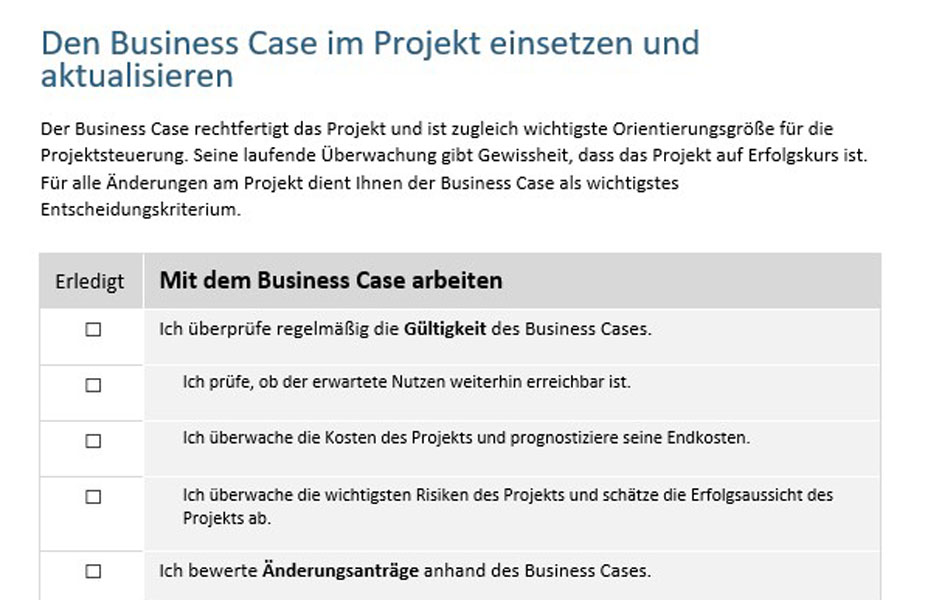 Business Case erstellen | Checkliste